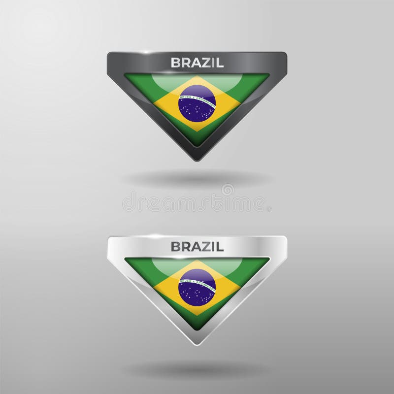 3D Label, Tag and Location Pointer Flag Nation of Brazil with Glossy ...