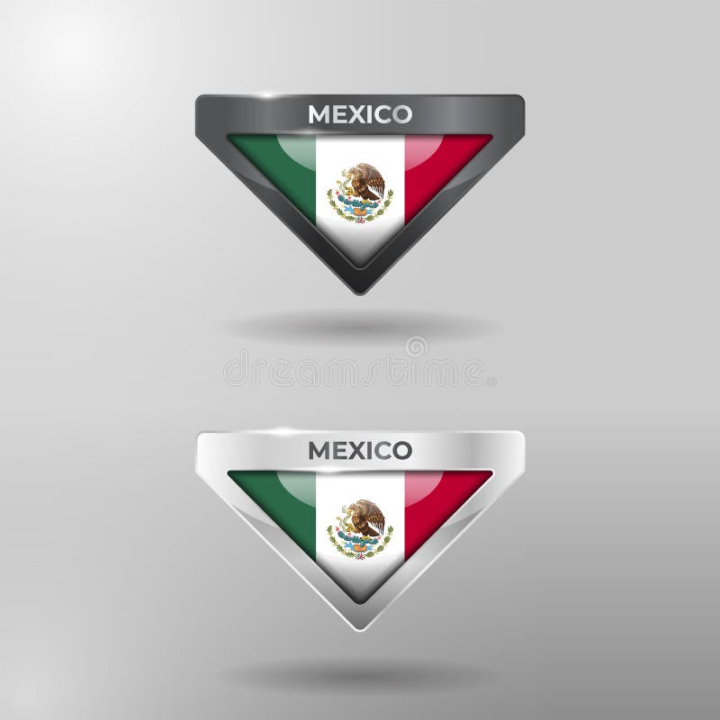 3D Label, Tag and Location Pointer Flag Nation of Mexico with Glossy ...