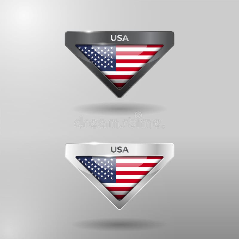 3D Label, Tag and Location Pointer Flag Nation of USA with Glossy ...