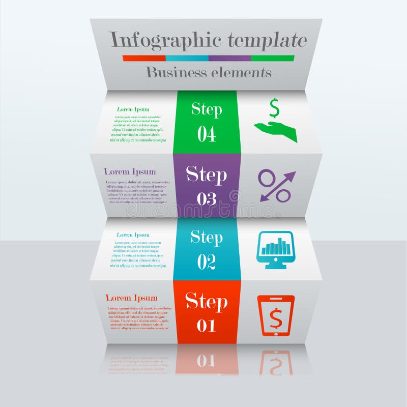 3D Ladder Infographic Template Stock Vector - Illustration of design ...