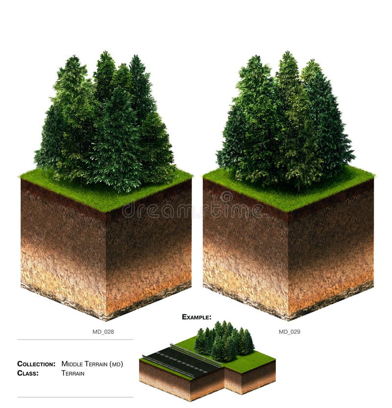 3D landscape block grass stock illustration. Illustration of landscape ...