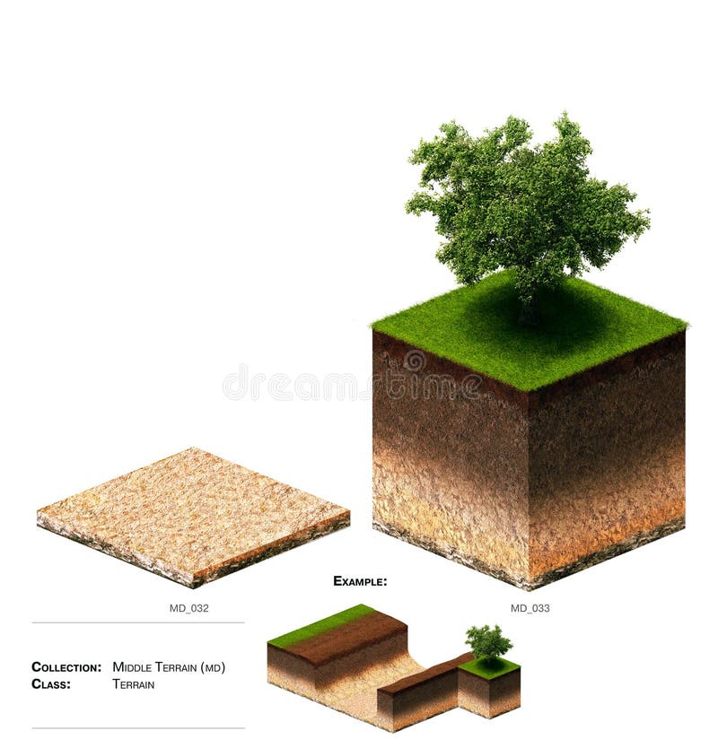3D landscape block grass stock illustration. Illustration of blocks ...