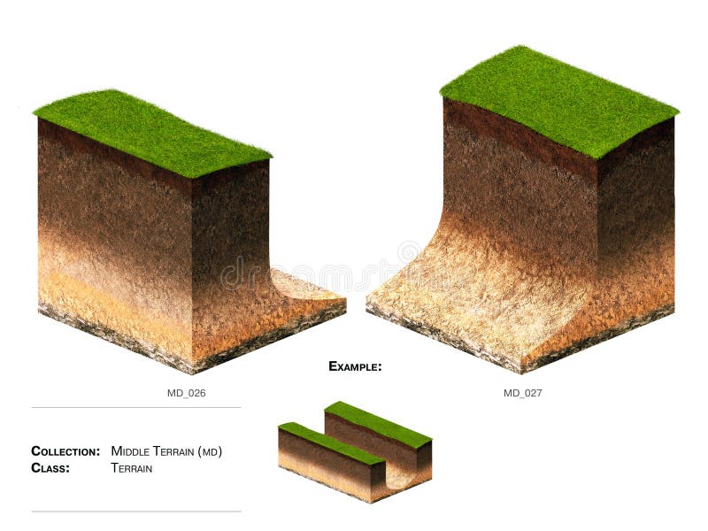 3D landscape block grass stock illustration. Illustration of blocks ...