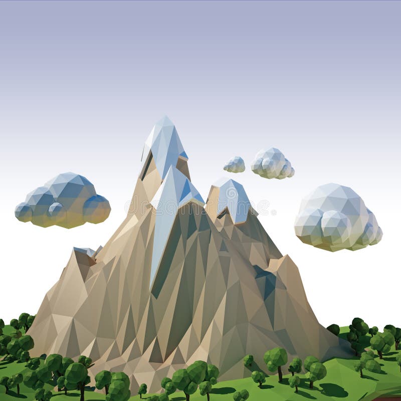 3d landscape stock illustration. Illustration of poly - 62691990