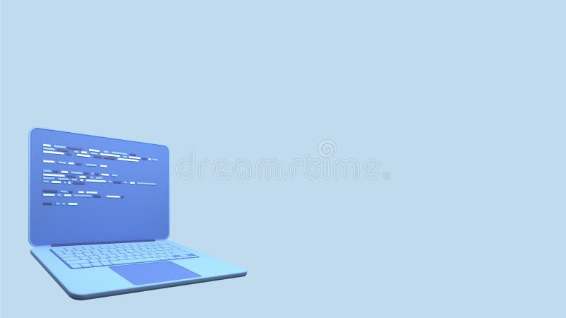 Programming Or Software Development Loopable Concept Isometric Laptop With Programming Code