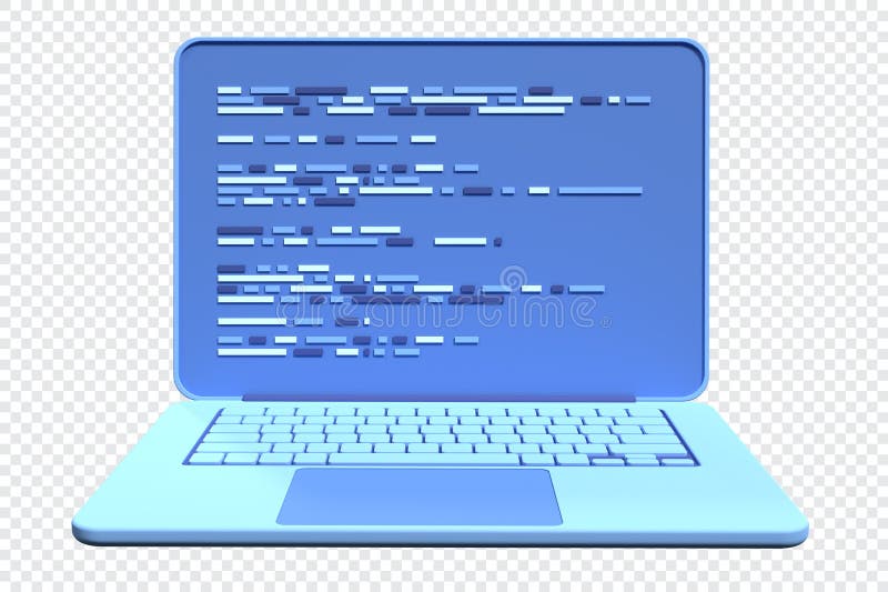 3d Render Coding Icon Coding Screen 3d Rendering Programming With Syntax Code Stock Image