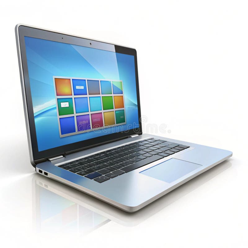 3d Laptop Web Layout Isolated White Background Stock Photos - Free ...