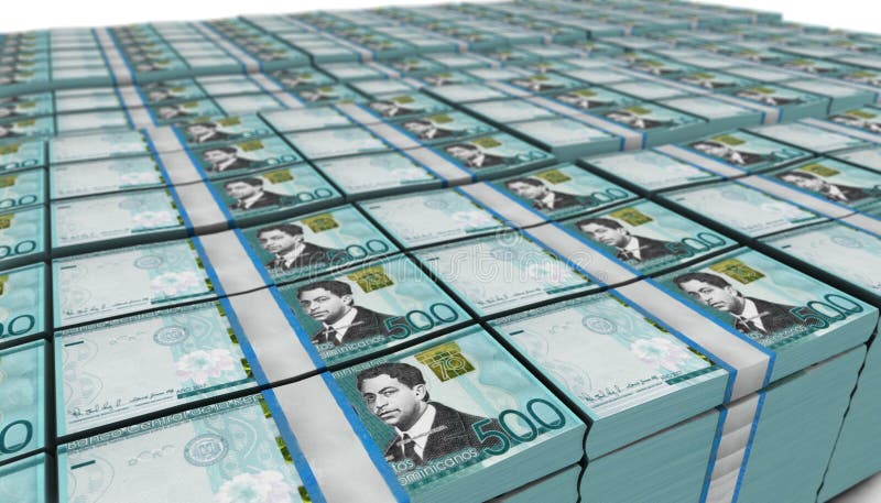 3D Large Stack of Dominican Republic 500 Pesos Banknote Stock ...