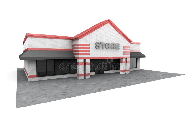 3d Large Store Building stock illustration. Illustration of door - 54786134