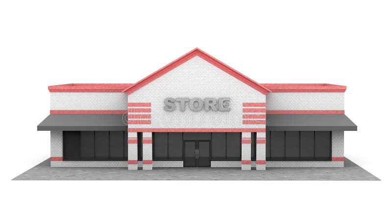 3d Large Store Building stock illustration. Illustration of illuminated ...