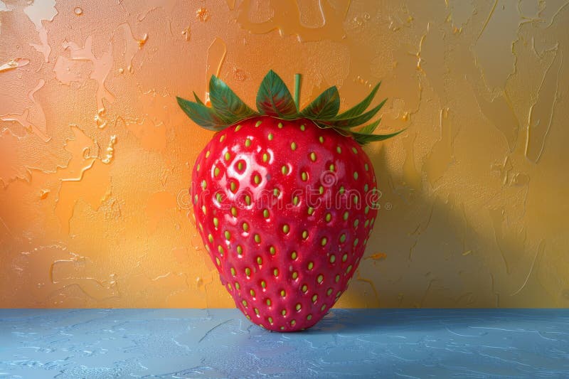 3D large strawberry berry stock illustration. Illustration of berry ...