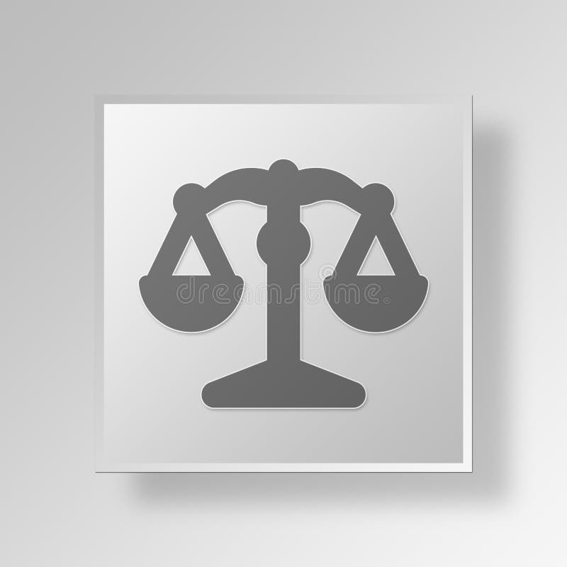 3D Law Button Icon Concept stock illustration. Illustration of grey ...