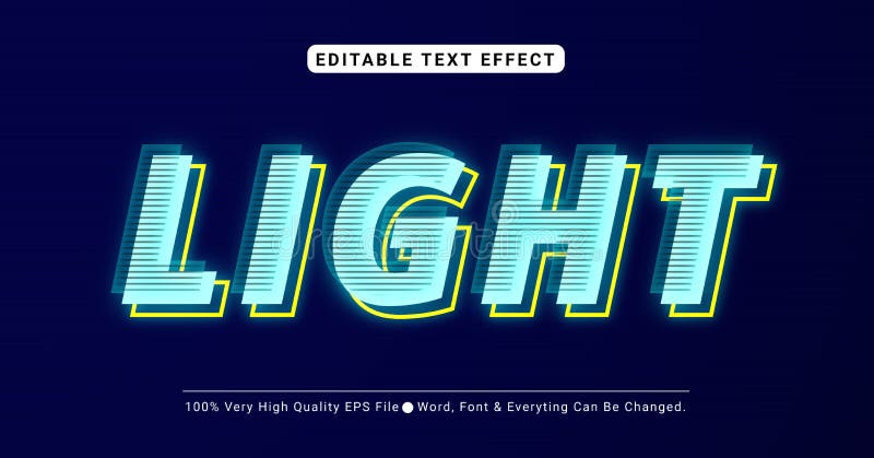 3D Layer Light Text Style Effect, Editable Text Effect Stock Vector ...