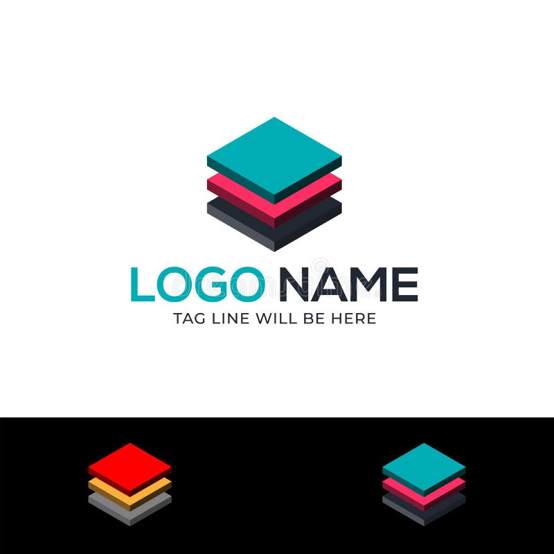 3D Layer Logo Design Vector Stock Illustration - Illustration of sign ...
