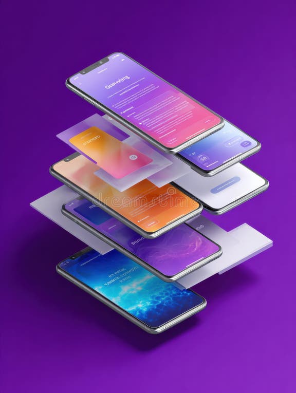 3D Layered Interface Design for a Gratitude Application Featuring ...