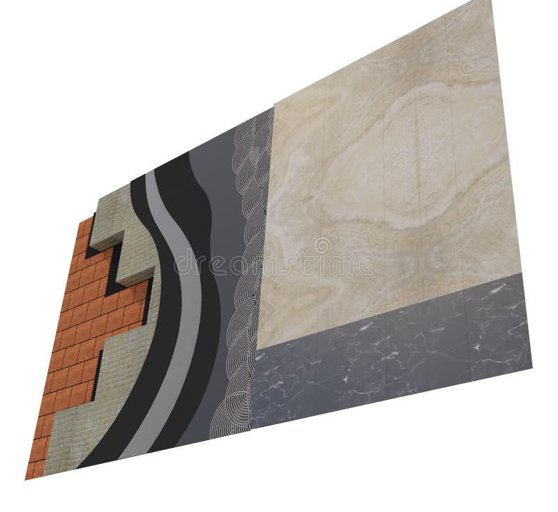 3 D Layered Wall. Isometric Wall Section Layers. Stock Illustration ...