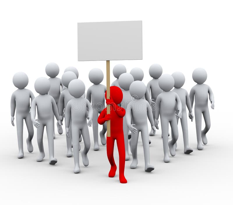 3d Leader People Protest Strike Stock Illustration - Illustration of ...
