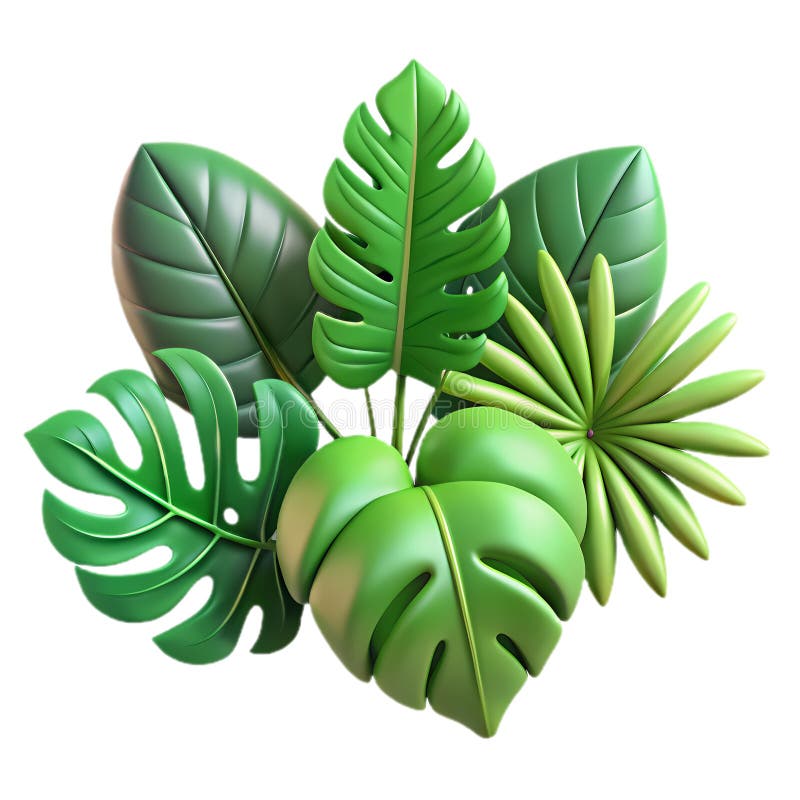 3d Leaf Icon, Lustrous Green Plant Elements, Digital Flora for App ...