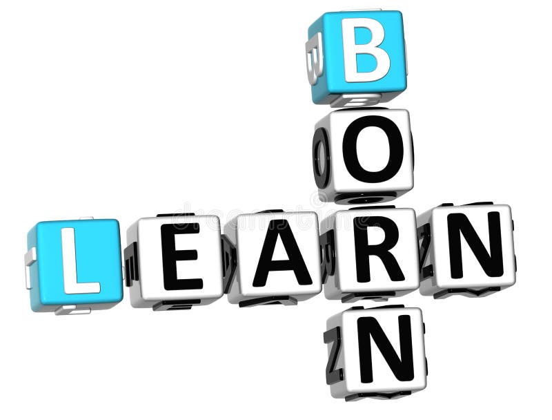 3D Learn Born Crossword stock illustration. Illustration of company ...