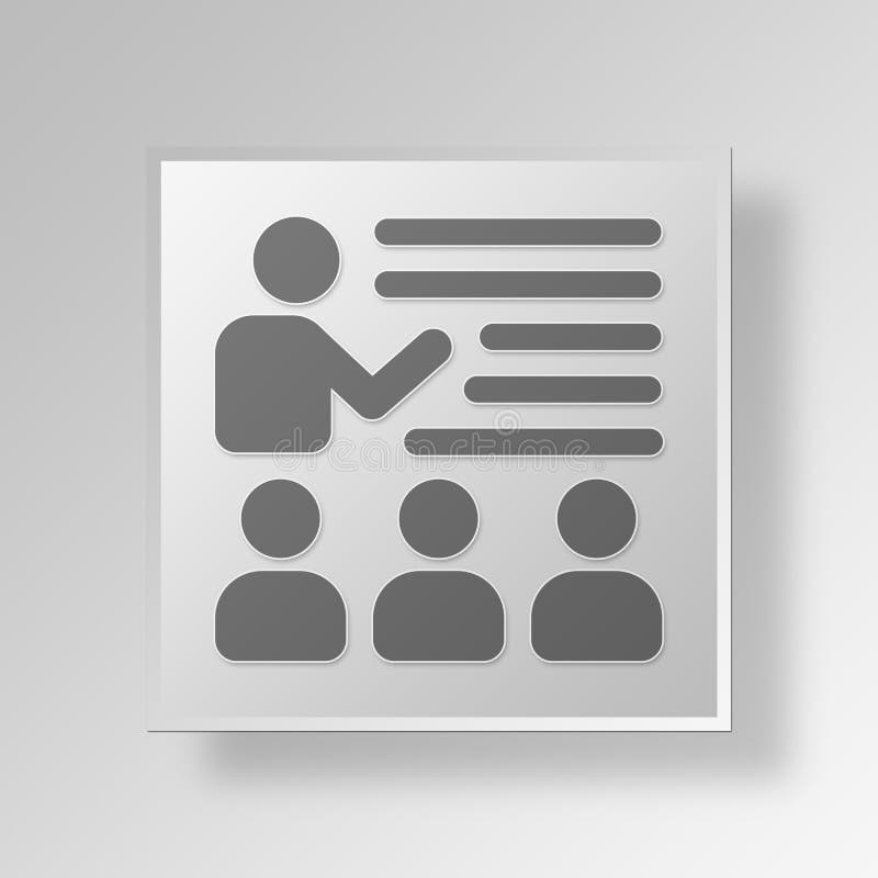 3D Learning Button Icon Concept Stock Illustration - Illustration of ...