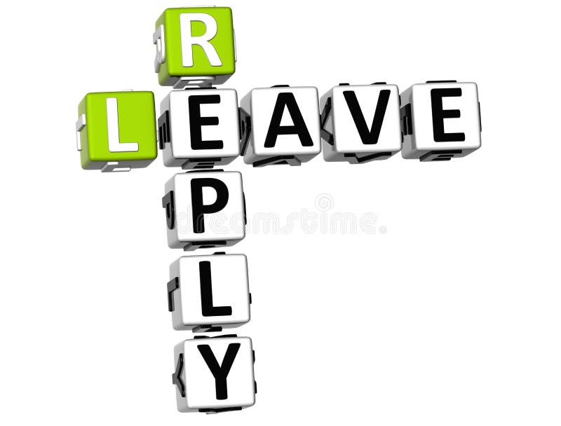 3D Leave Reply Crossword stock illustration. Illustration of learn ...