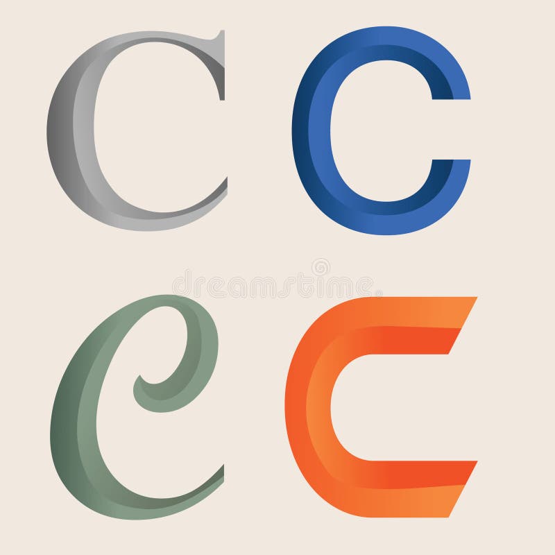 3D Letra C En Algunos Colores Ilustración del Vector - Ilustración de ...
