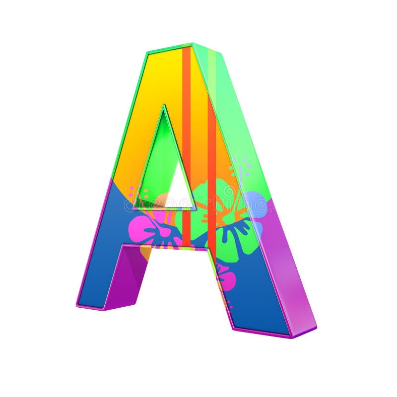 3D Letra Del ` Del ` a Con Colores Exóticos Stock de ilustración ...