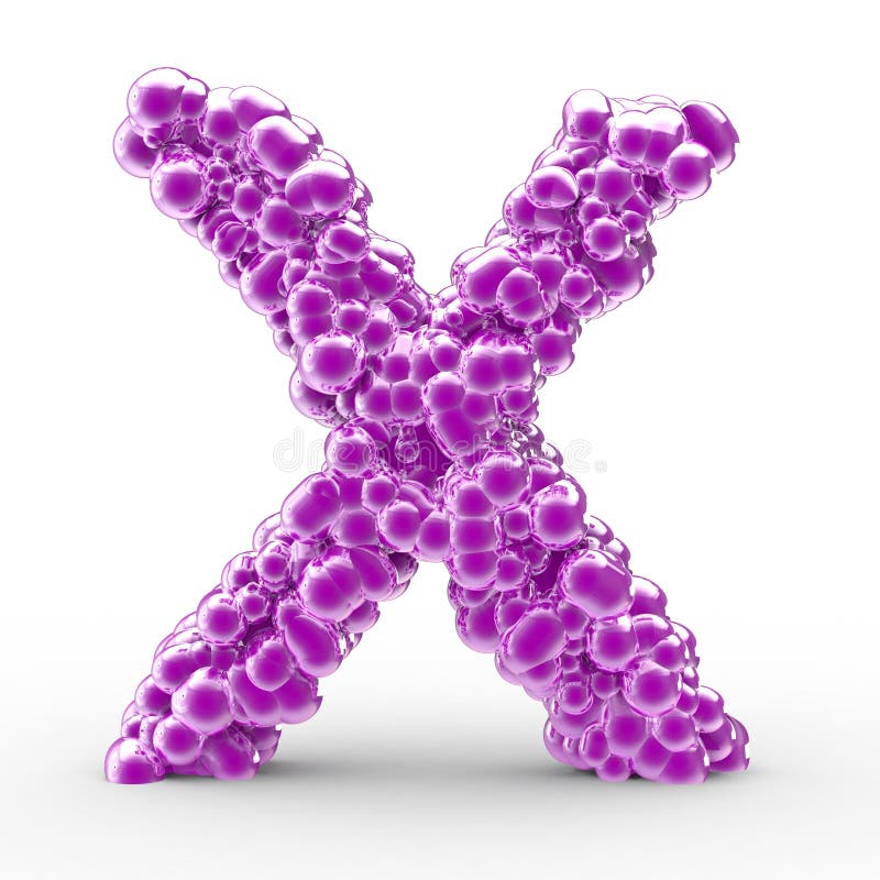 3D Letter X with Abstract Biological Texture Stock Illustration ...