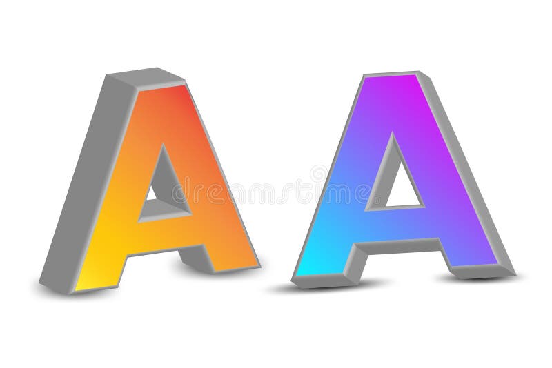 3D a Letter, 3D Alphabet, 3D Font, Gradient Color 3D Alphabet Logo ...