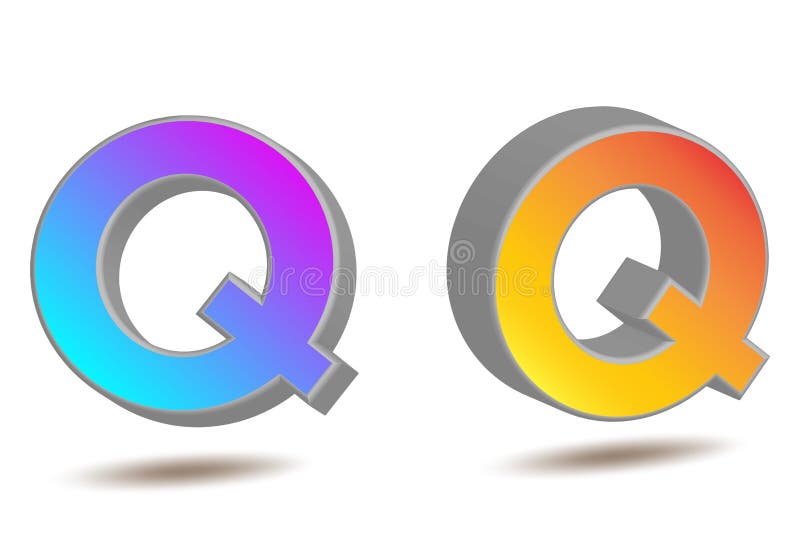 3D Q Letter, 3D Alphabet, 3D Font, Gradient Color 3D Alphabet Logo ...