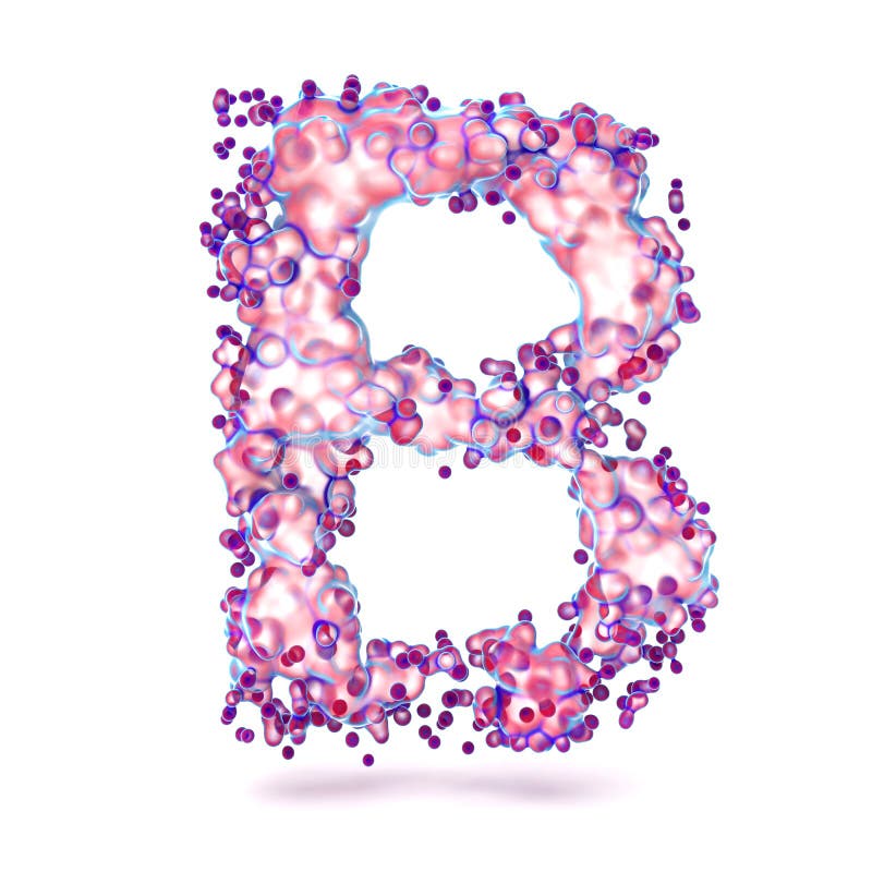 3D Letter B with Abstract Biological Texture Stock Illustration ...