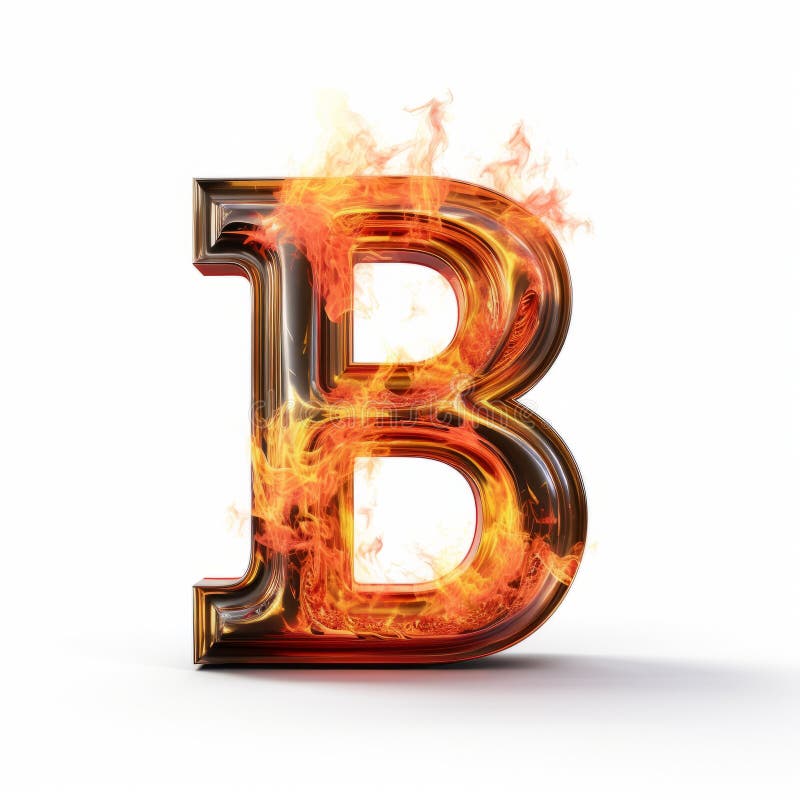 Hyperrealistic Fire Letter B with Explosive Pigmentation Stock ...