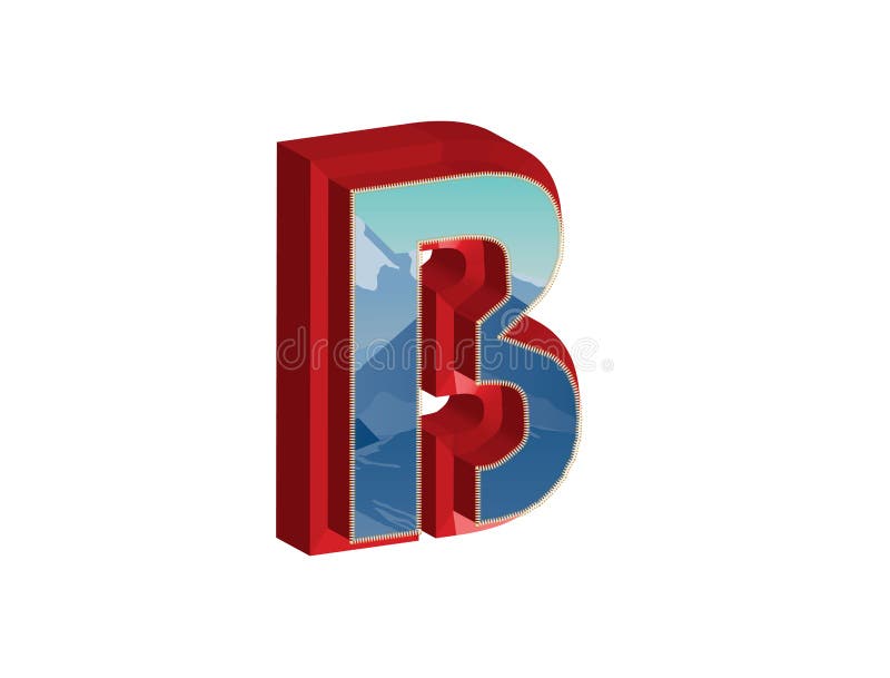 3D Letter B. Vector Illustration of 3D Font Stock Vector - Illustration ...
