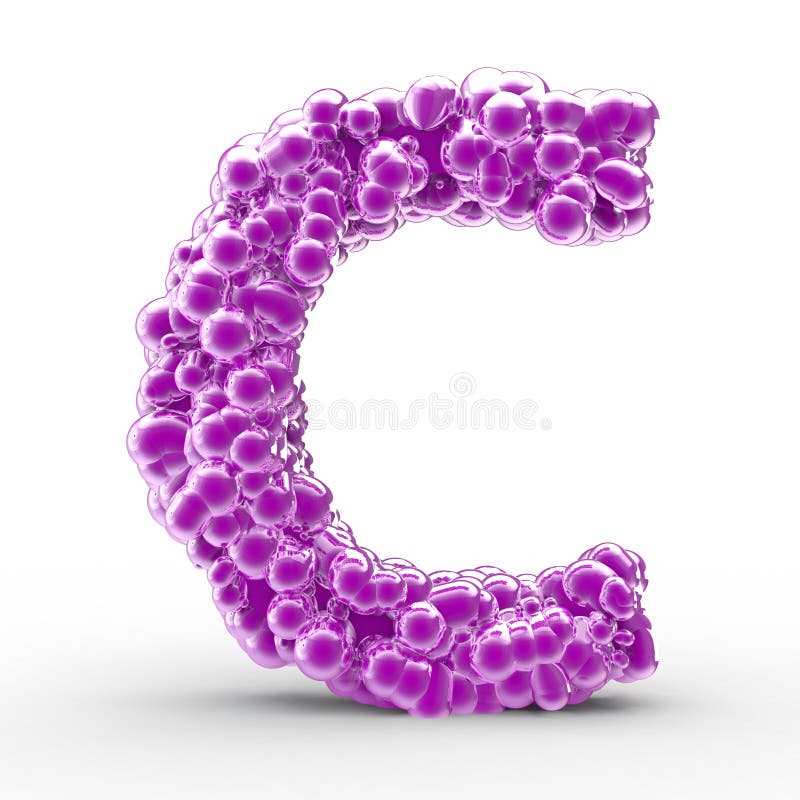 3D Letter C with Abstract Biological Texture Stock Illustration ...
