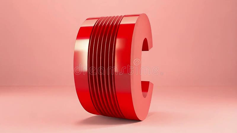 3D Letter C on a Minimalist Background, with a Soft Shadow and a ...