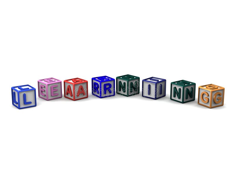 Letter Cubes Spelling Learning Stock Illustration - Illustration of ...