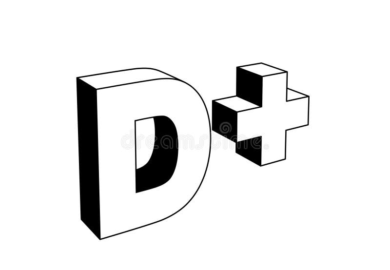3d letter d plus stock illustration. Illustration of background - 225129431