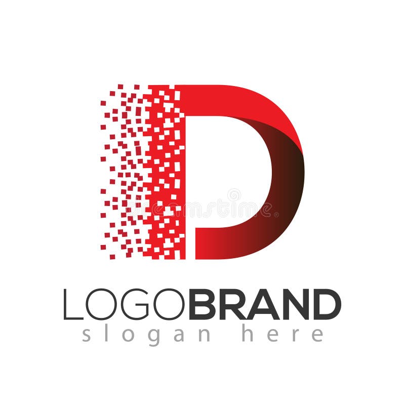 D Letter Data Tech Logo Concept. Brief Mit Datenvektorvorlage Vektor ...