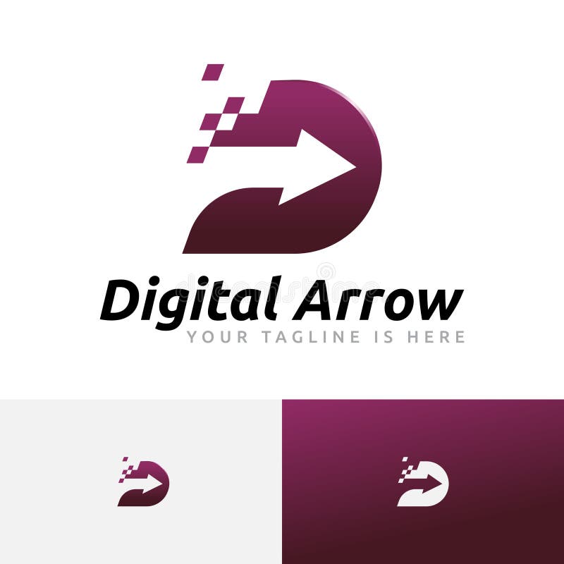 D Letter Digital Arrow Modern Technology Internet Logo Stock ...