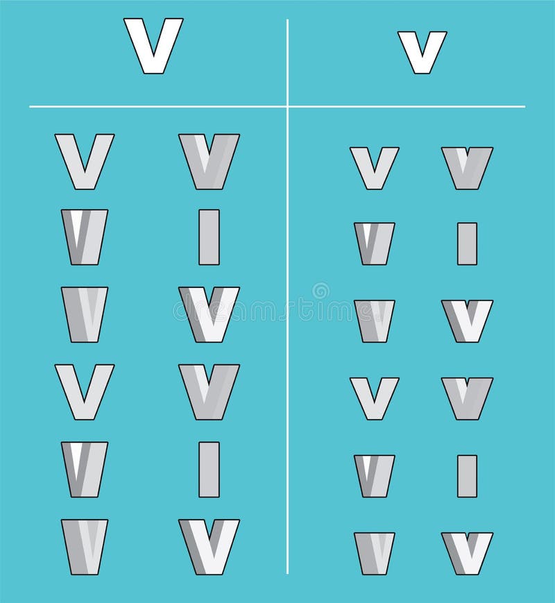 3D Animation Capital Letters Lower Case V Stock Vector - Illustration ...