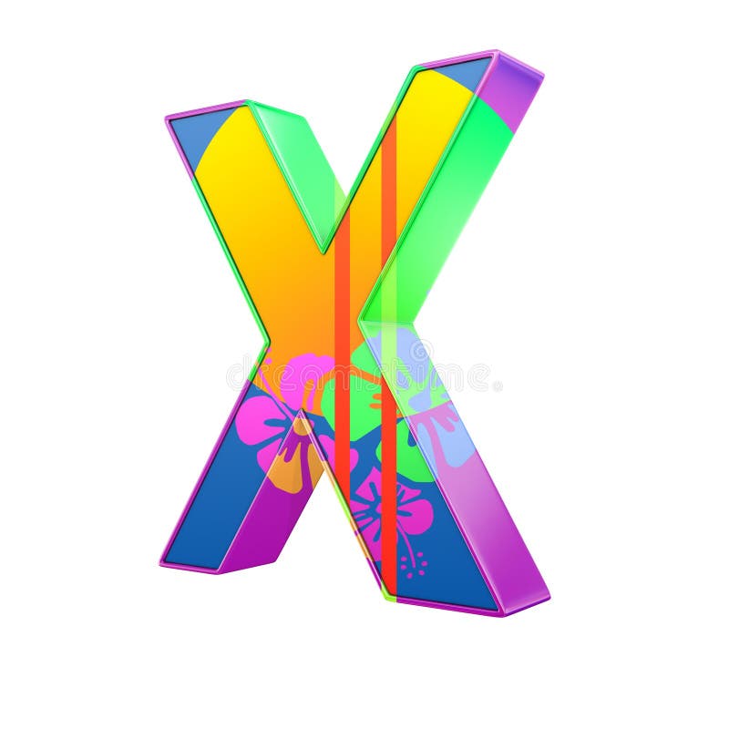 3D `F` Letter with Exotic Colors Stock Illustration - Illustration of ...