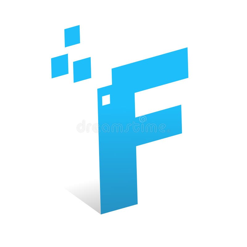 3D Letter F Creative Cutting Edge Logo Design Stock Vector ...