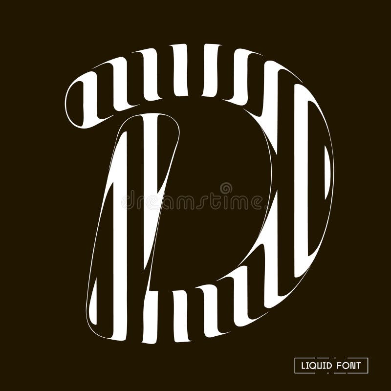 D Letter Formed by Parallel Lines. a Letter Made of Glass through Which ...