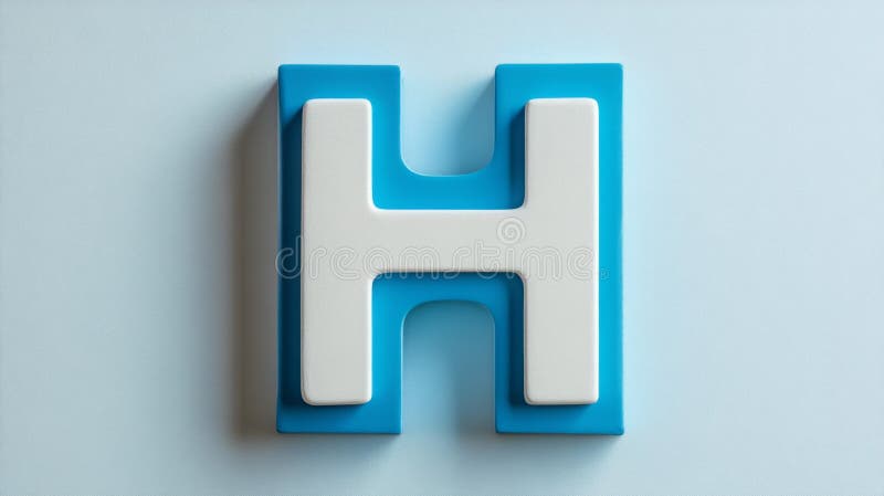 3D Letter H on Blue Background Stock Illustration - Illustration of ...
