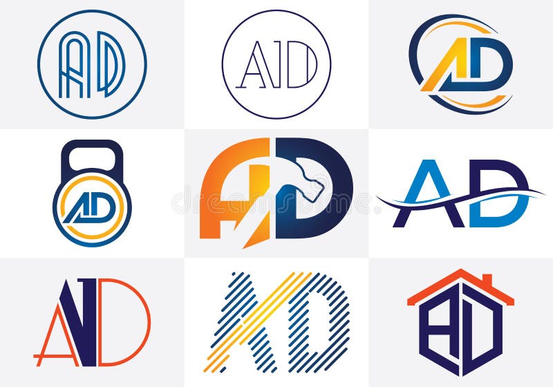 A D Letter Logo Design. Creative a D Letters Icon Set Vector Stock ...
