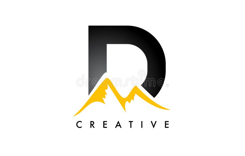 D Letter Mountain Logo. Letter D with Mountain Peaks Shape Vector ...