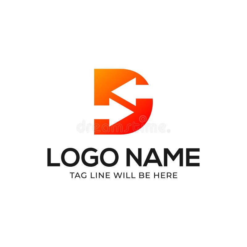 D Letter Multi color Logo stock illustration. Illustration of brand ...