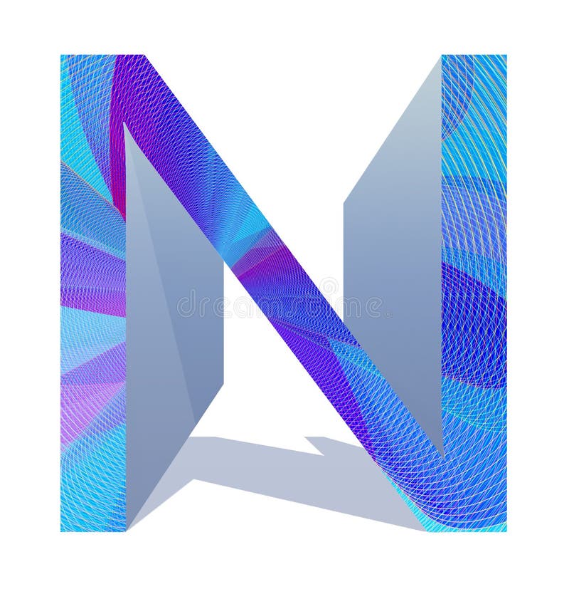 3D Geomatical Mesh Letter N Stock Image - Illustration of platform ...