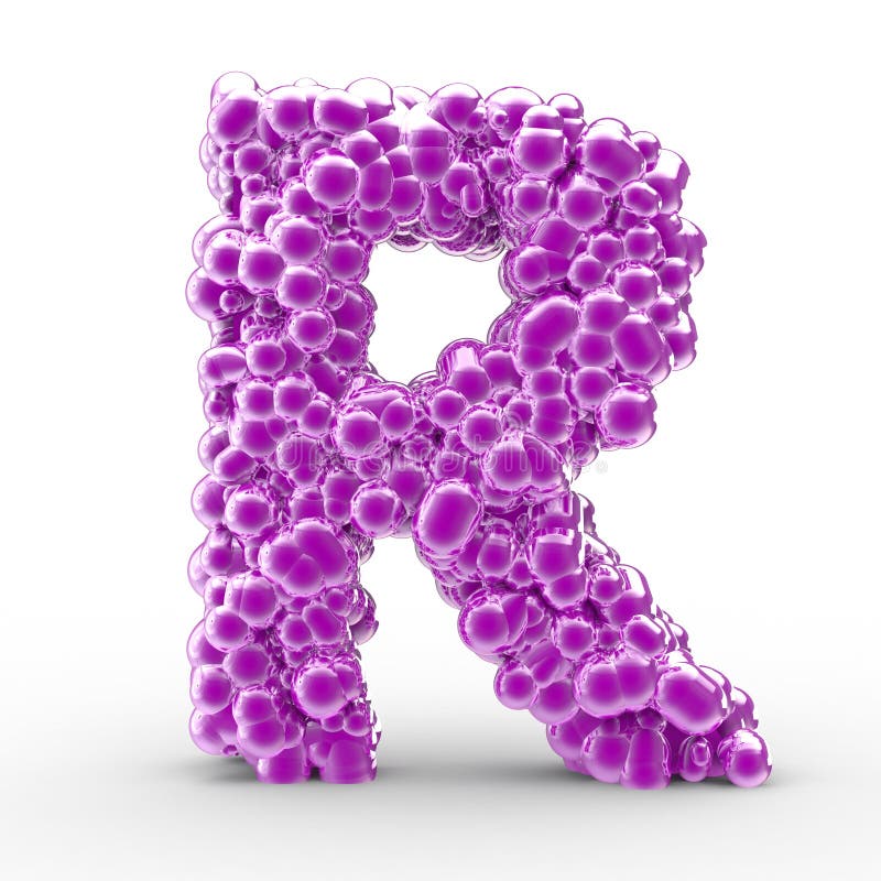 3D Letter R with Abstract Biological Texture Stock Illustration ...