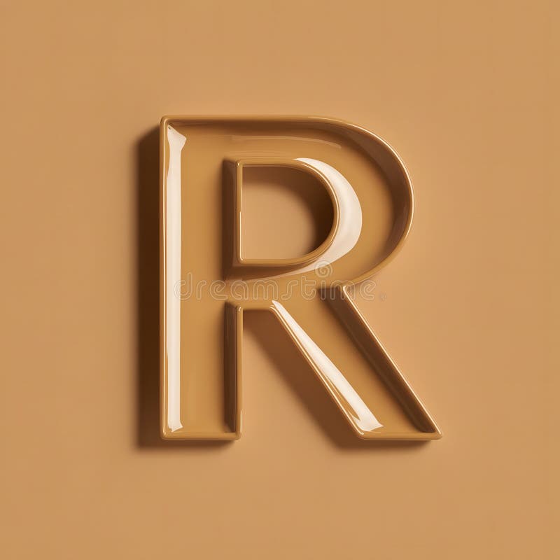 3D Letter R with a Bold, Glossy Finish in a Vibrant Black Solid ...